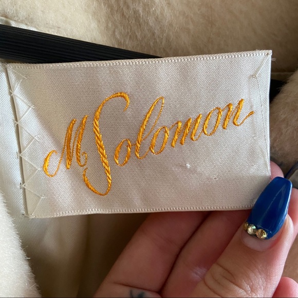 M Solomon | Jackets & Coats | Vintage Fur Trim Wool Notched Collar ...